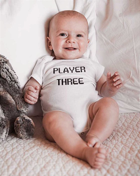 Body de Bebê Player Three - Funny T-Shirts