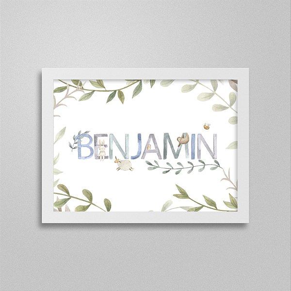 Quadro Personalizado com nome Benjamin - Decor Quadros - Bebê e Infantil