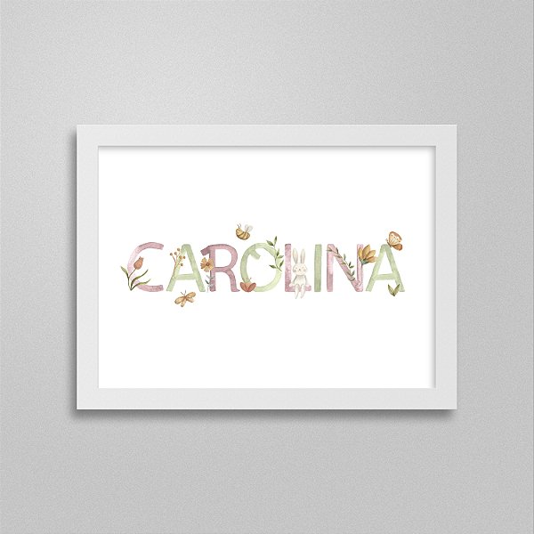 Quadro Personalizado com nome Carolina - Decor Quadros - Bebê e Infantil