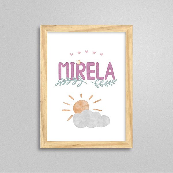 Quadro personalizado com nome Mirela - Decor Quadros - Bebê e Infantil