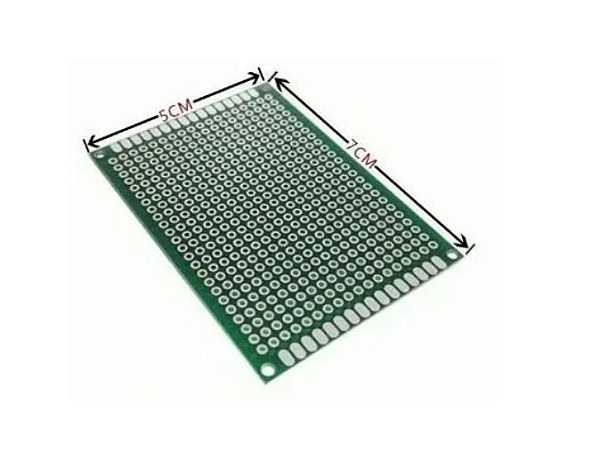 PLACA PERFURADA DUPLA FACE 5X7CM - ARDUCORE - Robótica Educacional arduino