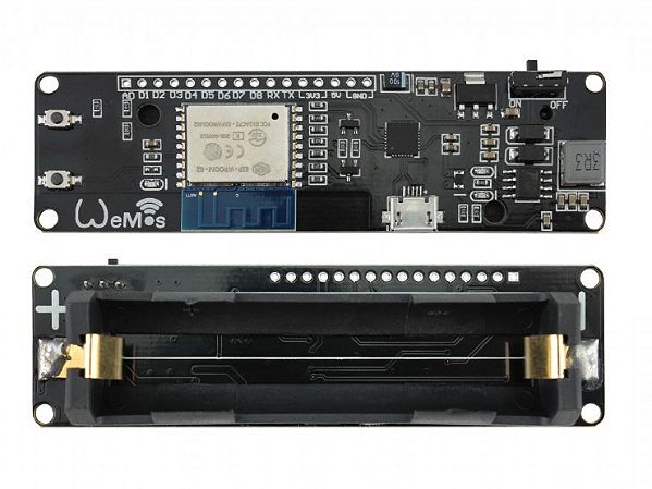 WEMOS D1 ESP-WROOM-02 ESP8266 WIFI COM SUPORTE PARA BATERIA 18650 E GERENCIADOR DE CARGA ...