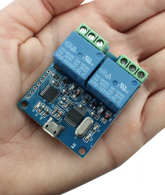 MÓDULO RELE 2 CANAIS C/ MICRO USB CONVERSOR CH340 - ARDUCORE - Robótica Educacional arduino