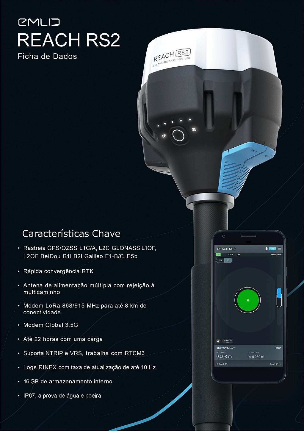 EMLID REACH RS2 GNSS RTK Base e Rover - SPGeo