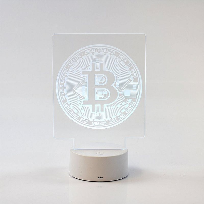 Luminária Led 3D Bitcoin - Iluminação Moderna e Versátil - Números de ...