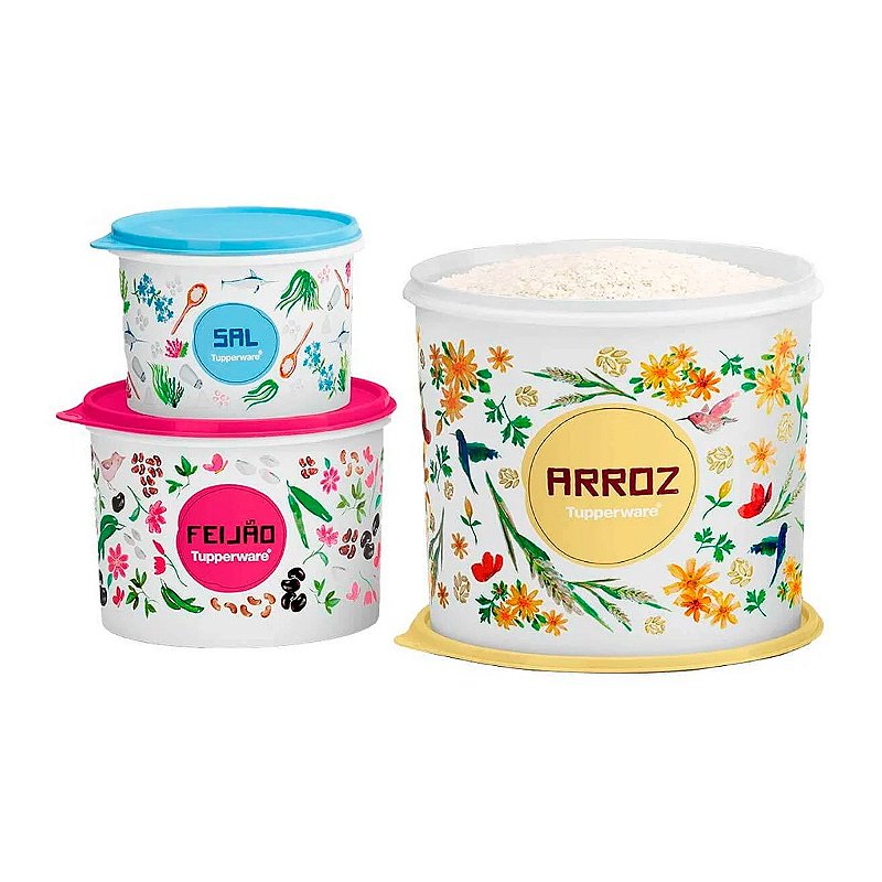 Kit Tupperware Caixa de Mantimento Pote Arroz Feijão Sal - Comprar ...