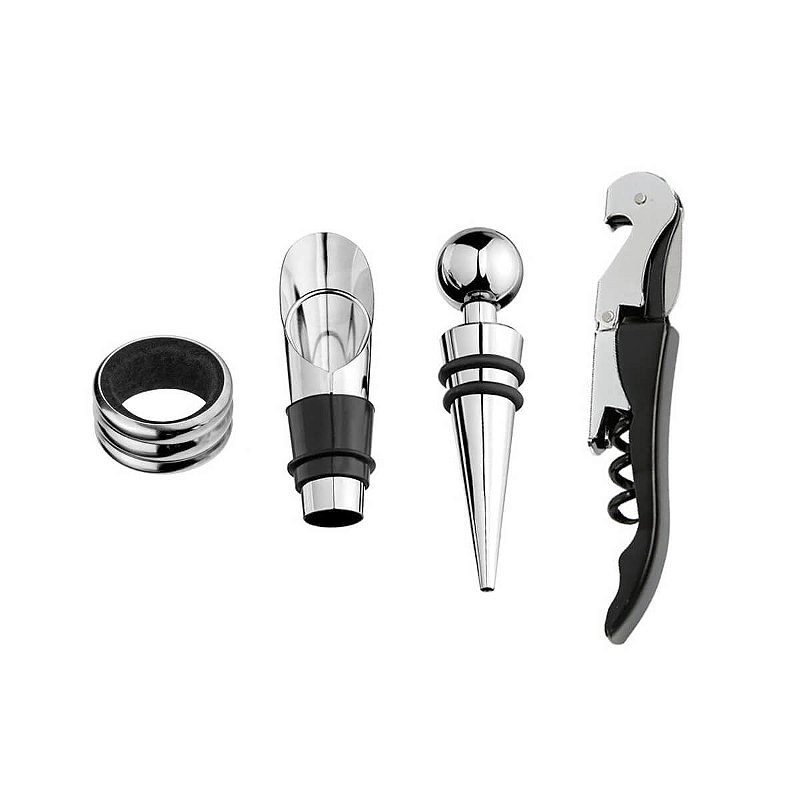 Kit para Vinho Inox 4 peças - Saca Rolha e Tampa Dosador - Comprar ...