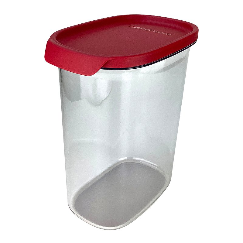 Tupperware Ultra Clear Oval 2,2 litros Transparente e Vermelho ...