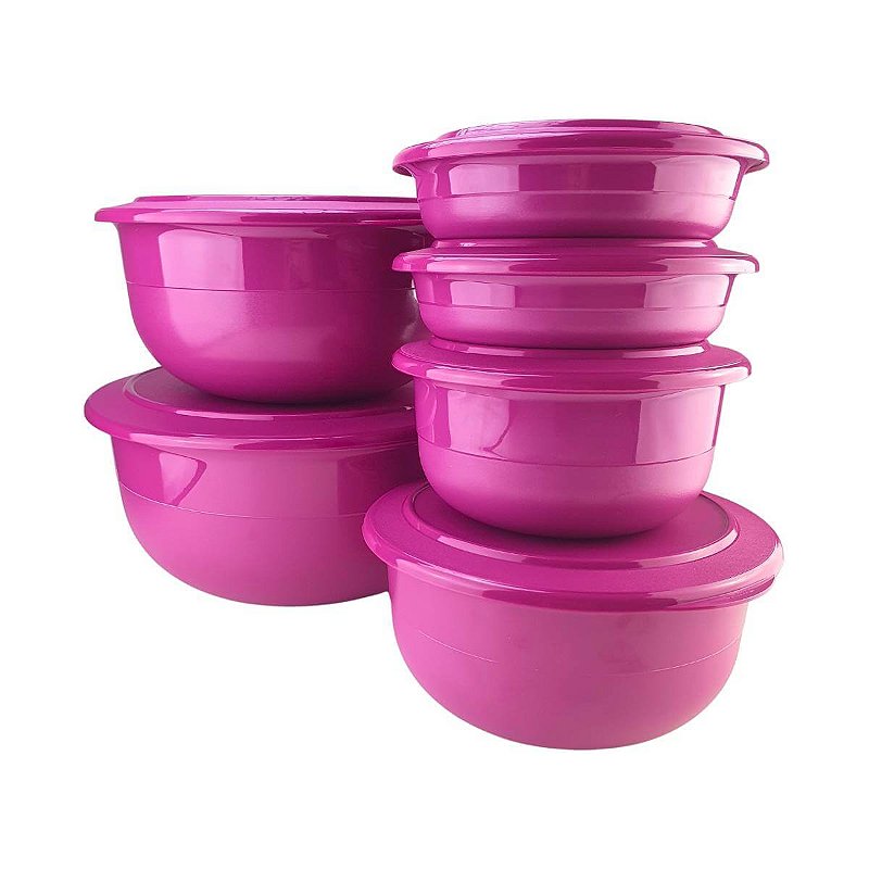 Kit Tupperware PDA 04/2024 Tigelas Cristal Magenta 6 peças - Comprar ...