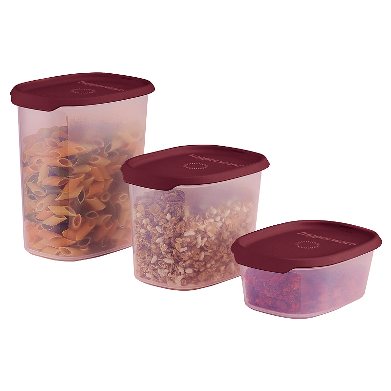 Kit Tupperware Toque + Touch Fresh Oval Marsala Translúcido 3 peça ...