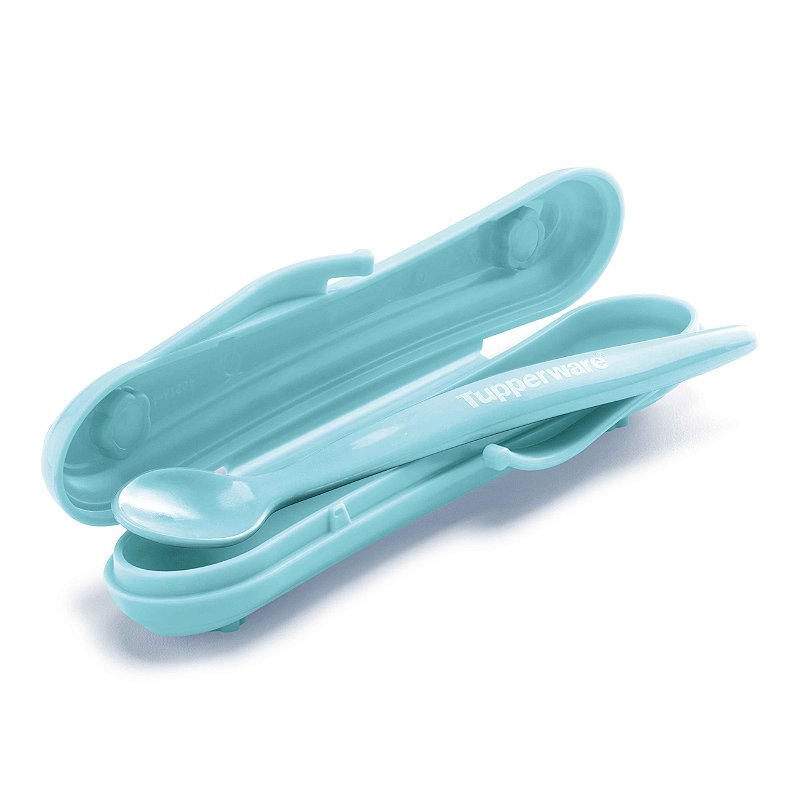 Tupperware Colher Infantil Com Estojo Azul água Comprar Tupperware