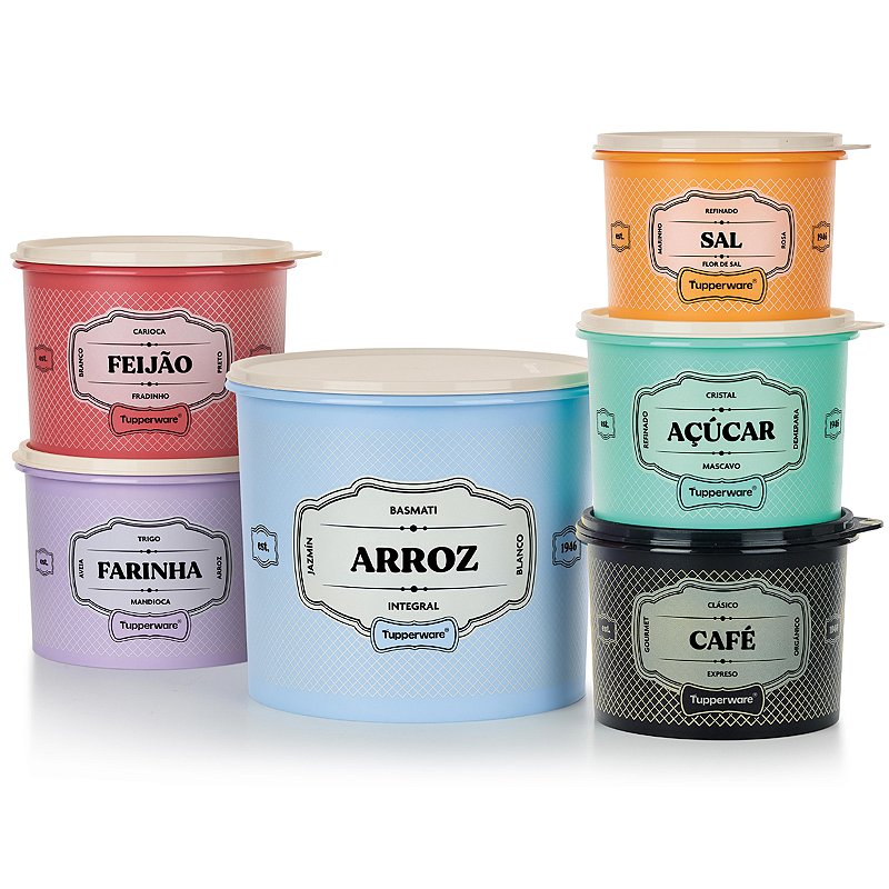 Kit Tupperware Caixa Mantimento Essences 6 peças - Comprar Tupperware ...
