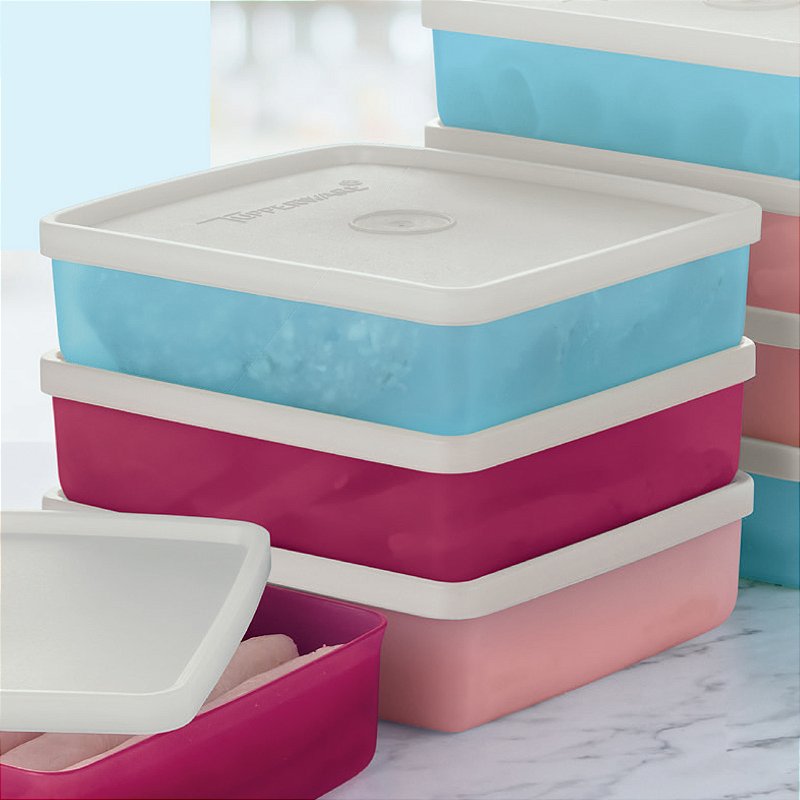 Kit Tupperware Refri Box 400ml 3 peças Rosa Azul - Comprar Tupperware ...
