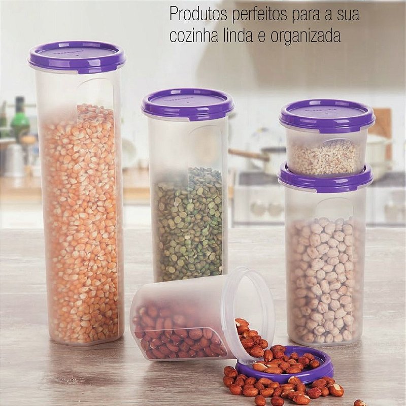 Tupperware Modular Redondo Roxo Kit 5 peças - Comprar Tupperware Online ...
