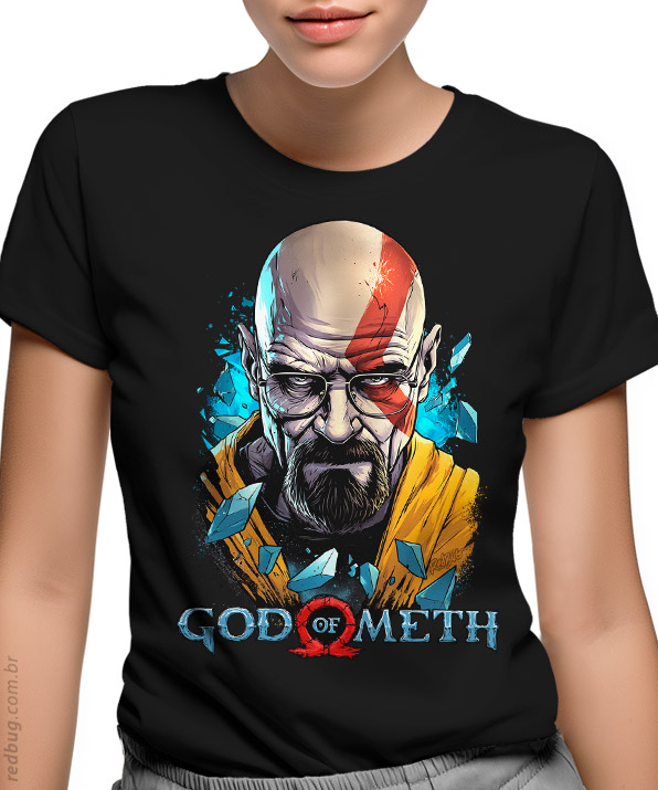 Camiseta God of Meth! Baby look feminina geek, nerd e pop - RedBug ...