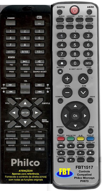Controle Remoto Compatível Com Home Philco USB CARD FBT1517 - FBT ...