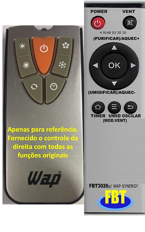 Controle Compatível Com SYNERGY WAP FBT3026 - FBT CONTROLE REMOTO