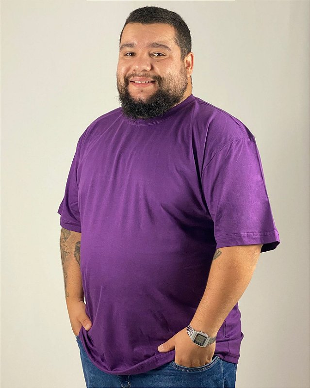Camiseta Roxo, Extra Grande, 100% Algodão, Fio 30.1 Penteado - Fábrica ...