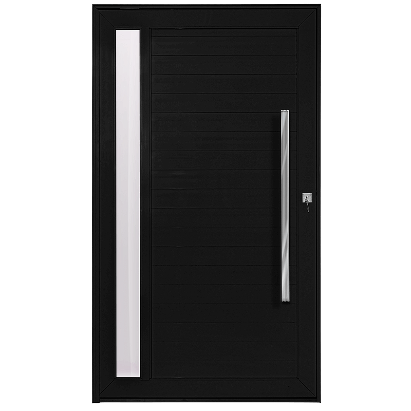 Porta pivotante com visor lambril maxx Preto Esquerda - 230x100 ...