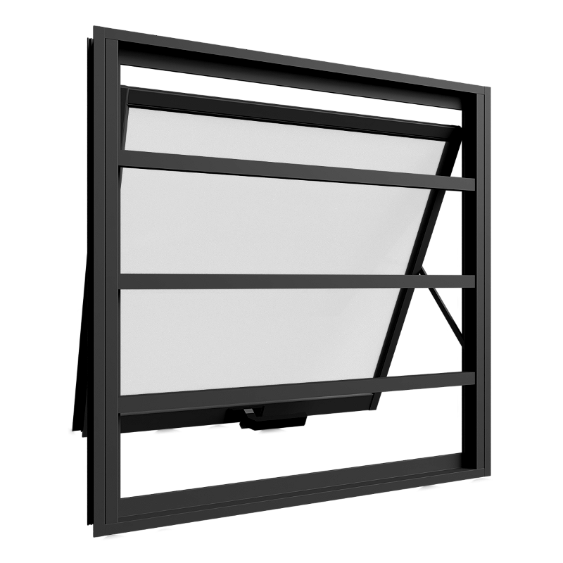 Janela Maxim ar Alumínio Premium com Grade Horizontal Preto - 60x100 ...
