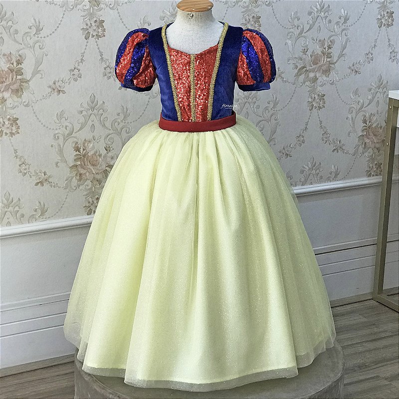 Vestido Infantil Princesa Branca de Neve | Floresça Ateliê - Floresça ...