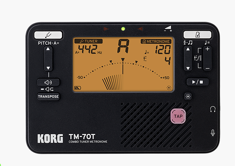 Metronomo-afinador Digital Korg Compacto - Tm-70t Bk - Crunch Music