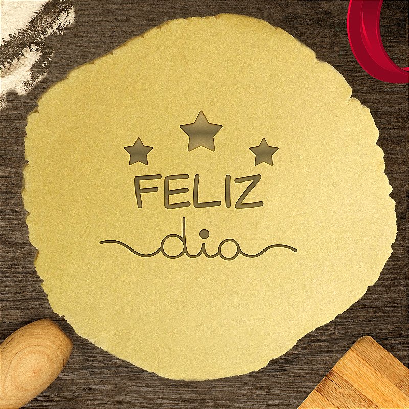 Marcador Feliz DIa Lettering Decorado Estrelas - Doce Impresso ...