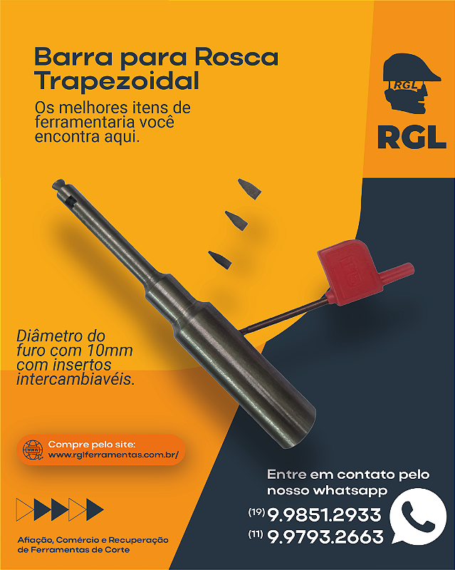Barra para Rosca Trapezoidal - RGL AFIAÇÃO, COMÉRCIO E RECUPERAÇÃO DE ...