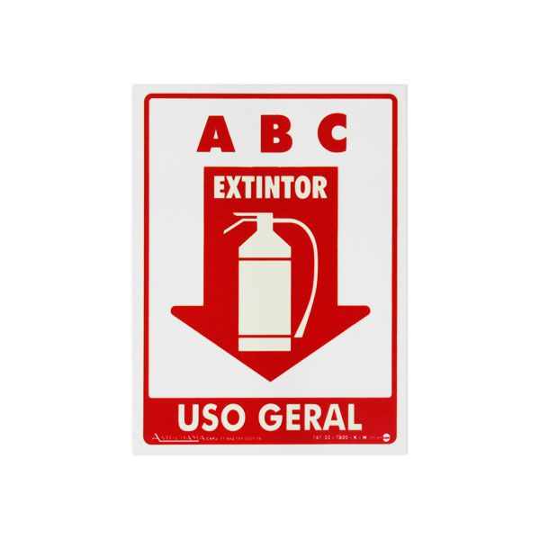 Placa Fotoluminescente Extintor Para Uso Geral ABC - Loja Viária ...
