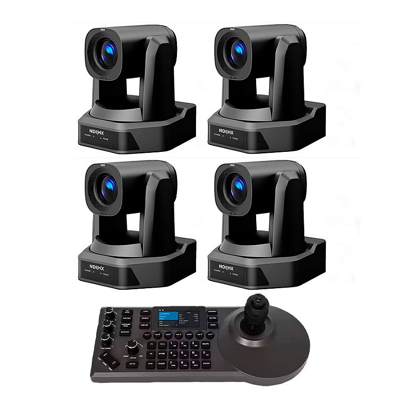 Kit com 4 Câmeras RP PTZ Full HD 1080p 30x (SDI-3G/HDMI/NDI/POE/IP/USB ...
