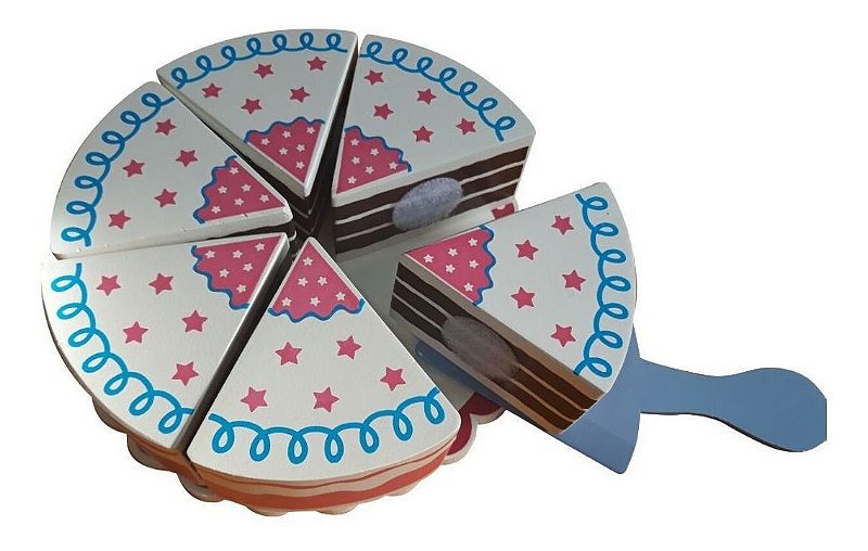 Bolo fatiado com corte - Costurando Brincadeiras