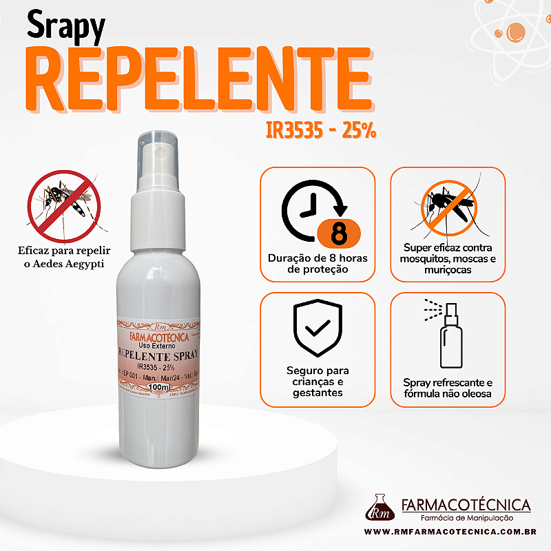 Repelente de Insetos Spray IR3535 100ml - RM Farmacotécnica ...