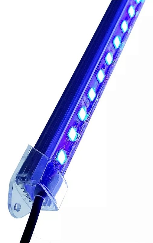 Barra Led 5054 com 75 cm - 12v - Azul - 54 leds - 15w - com calha de p ...