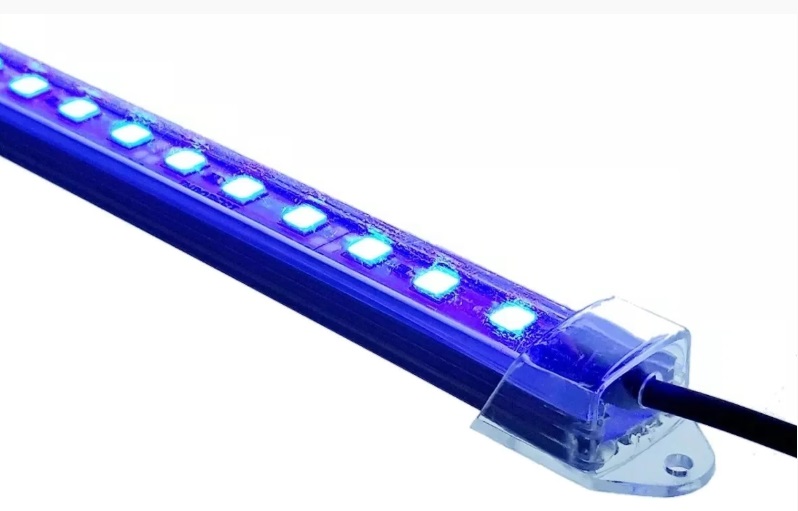Barra Led 5054 com 25 cm - 12v - Azul - 18 leds - 05w - com calha de p ...