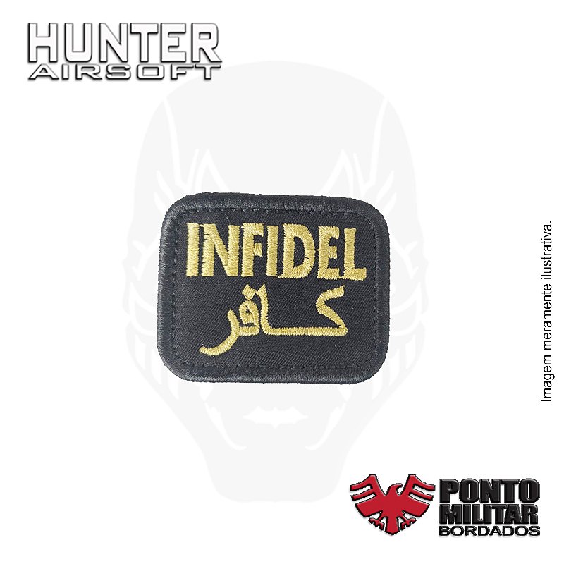 Patch Infidel Airsoft bordado - Ponto Militar - Hunter Airsoft