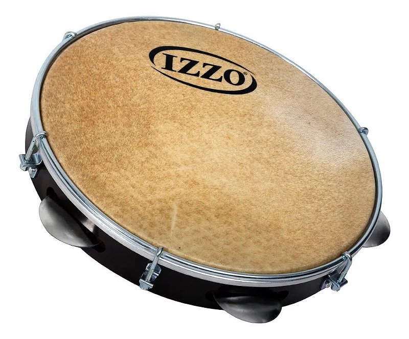 PANDEIRO 10'' ABS COR MADEIRA COM PELE ANIMAL IZZO - Musical RIFF ...