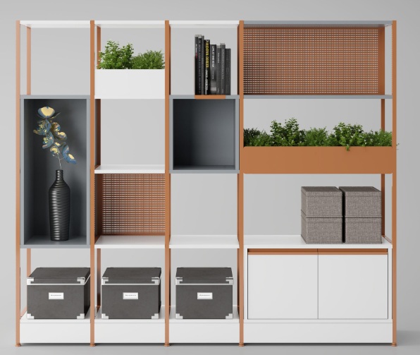 Estante Modular Conect – 4 Vãos - Móveis corporativos