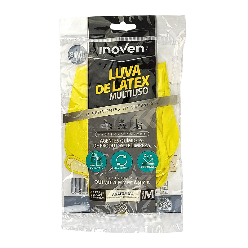 Luva de Látex para Limpeza Tamanho (M) Amarela Inoven - Sitolino ...