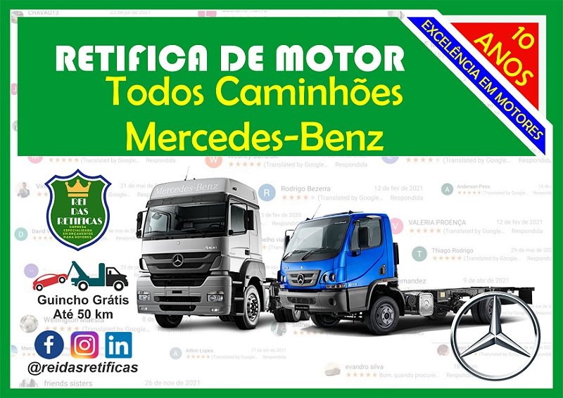 Retifica de Motores Caminhões Mercedes-Benz - Rei das Retificas