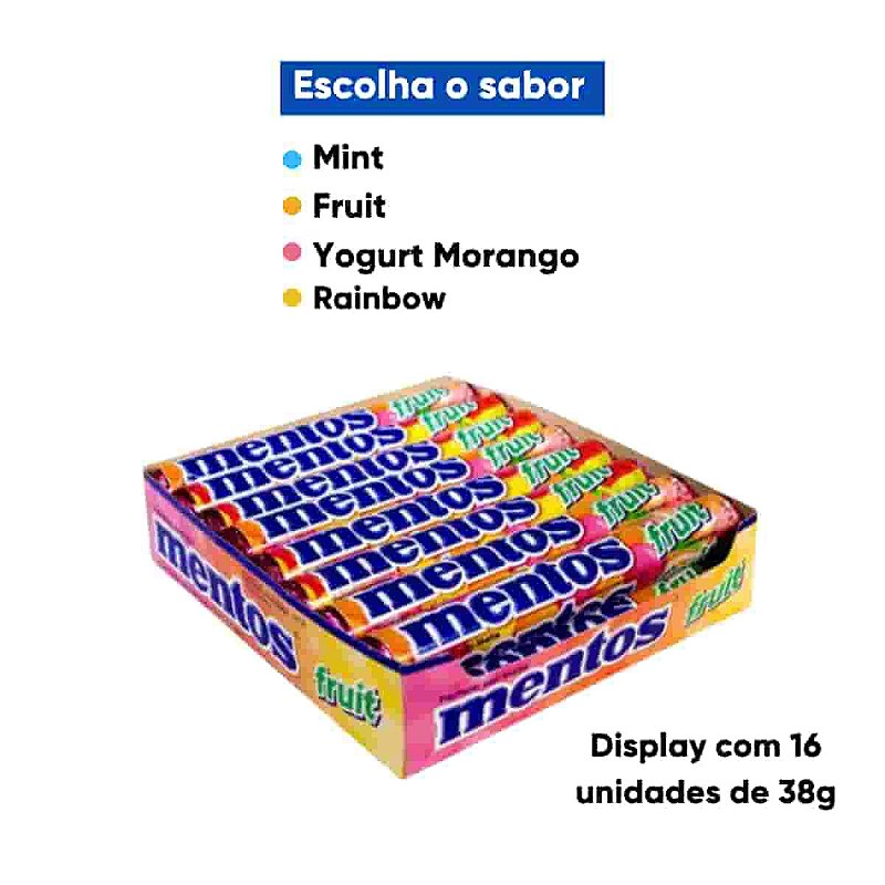 Bala Mentos com 16 unidades de 38g | Escolha o sabor | Compre na ...