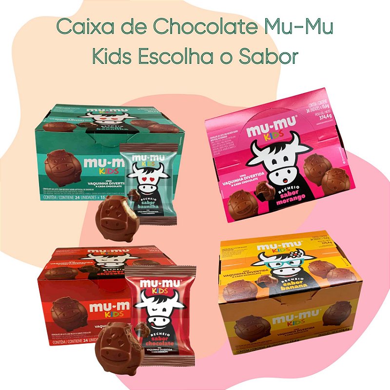 Caixa de Chocolate Mu- Mu Kids com 24 un | Escolha o Sabor | Mercadoc ...