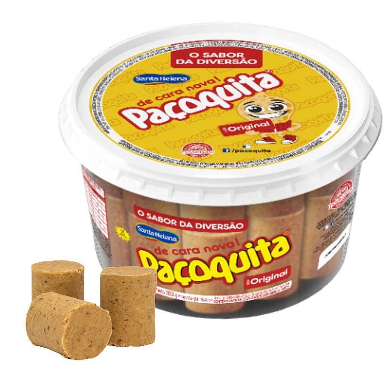 Paçoca Paçoquita Rolha Desembalada pote 550g Santa Helena | Mercadoce ...
