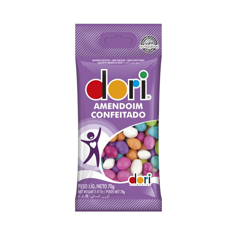 Amendoim Confeitado Colorido Dori 70g - Mercadoce - Doces, Confeitaria ...