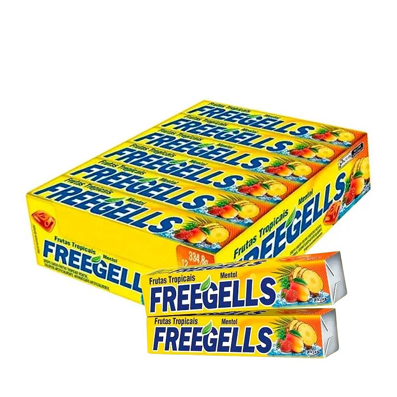 Bala Freegells Frutas Tropicais com 12 unidades Riclan - Mercadoce ...