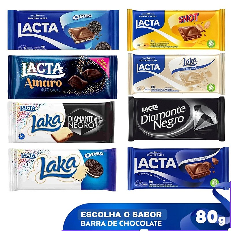 Barra de Chocolate Lacta 80g - Mercadoce - Doces, Confeitaria e Embalagem