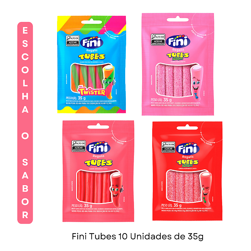Fini Tubes 10 Unidades de 25g – Nova Linha, Tubes Maiores e Muito Sabo ...