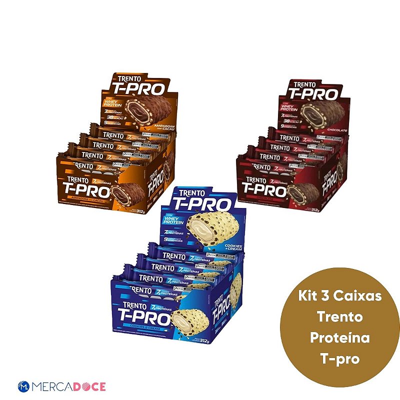 Kit 3 Caixas Trento Proteína Tpro 7g Whey Protein - 12 Unidades de 26g ...