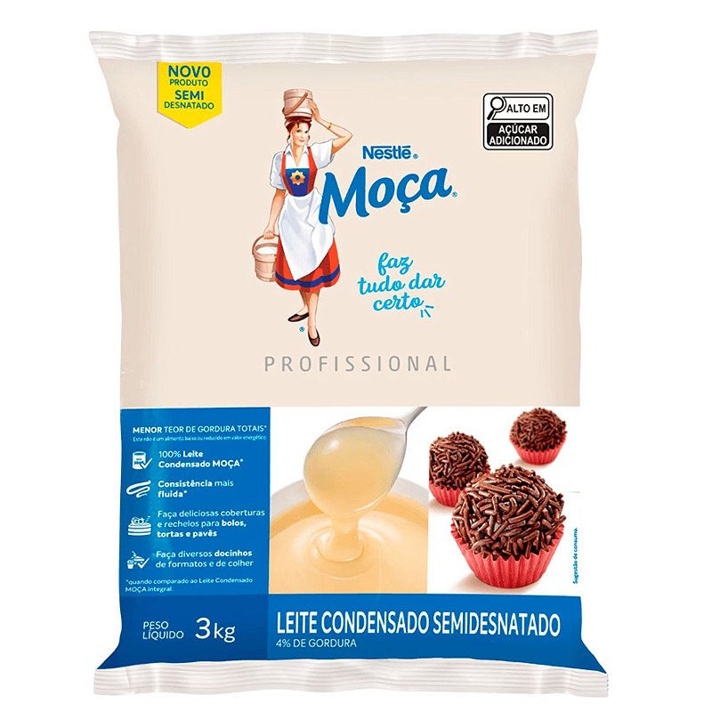 Leite Condensado Semi Desnatado Moça 3kg – Sabor, Qualidade e Economia ...
