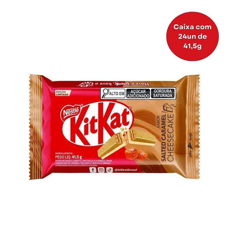 Kit Kat Salted Caramel Cheesecake 24un de 41,5g Nestlé – Sabor ...
