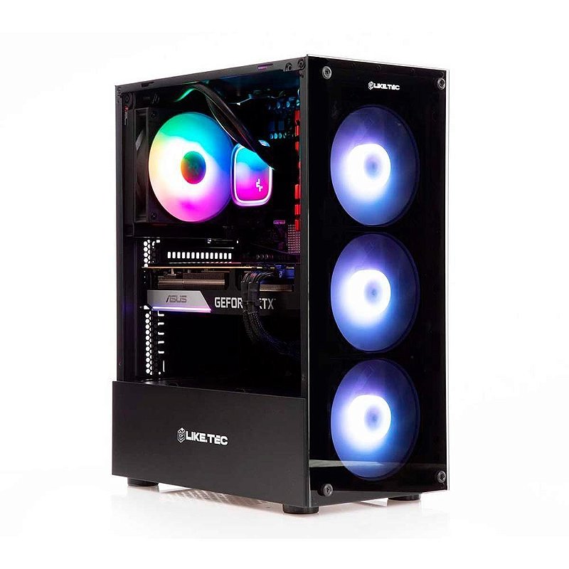 GABINETE GAMER LIKETEC MATRIX MID TOWER RGB ATX FRENTE E LATERAL EM VIDRO - PC Gamer em Goiânia ...